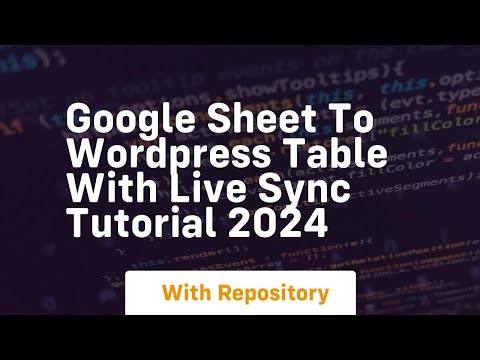 Google sheet to wordpress table with live sync tutorial 2024