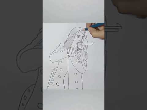How to draw a girl 😍 with gun 🔫 drawing ||#ytshorts || #girl ||#gun ||artist supriya