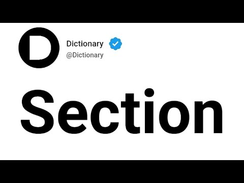 Section Meaning In English