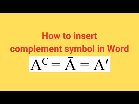 How to insert complement symbol in Word
