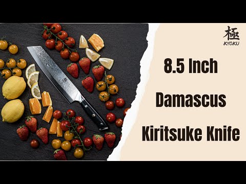 KYOKU Shogun Series 8.5"Kiritsuke Chef Knife, Japanese VG10 Steel Core, Forged Damascus Blade