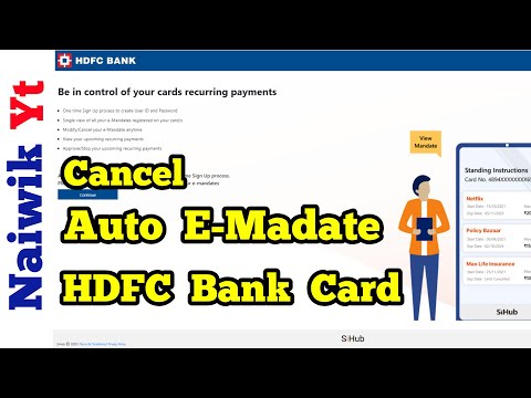 Cancel Auto e-Mandate in HDFC Bank || Stop Recurring and Standing instructions in HDFC Credit Card