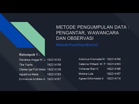 Bab 7 dan 8: Metode Pengumpulan Data Pengantar, Wawancara, dan Observasi