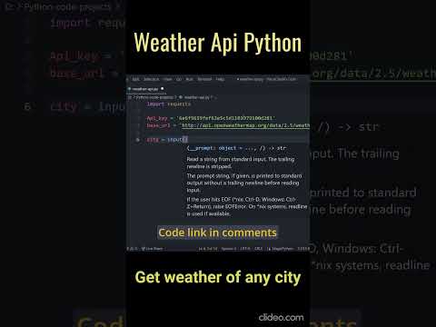 Get Real-time Weather Data for Any City: Python Weather API | #python #shorts