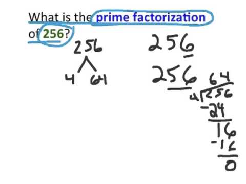 Prime Factorization of 256 TEK 6.1B