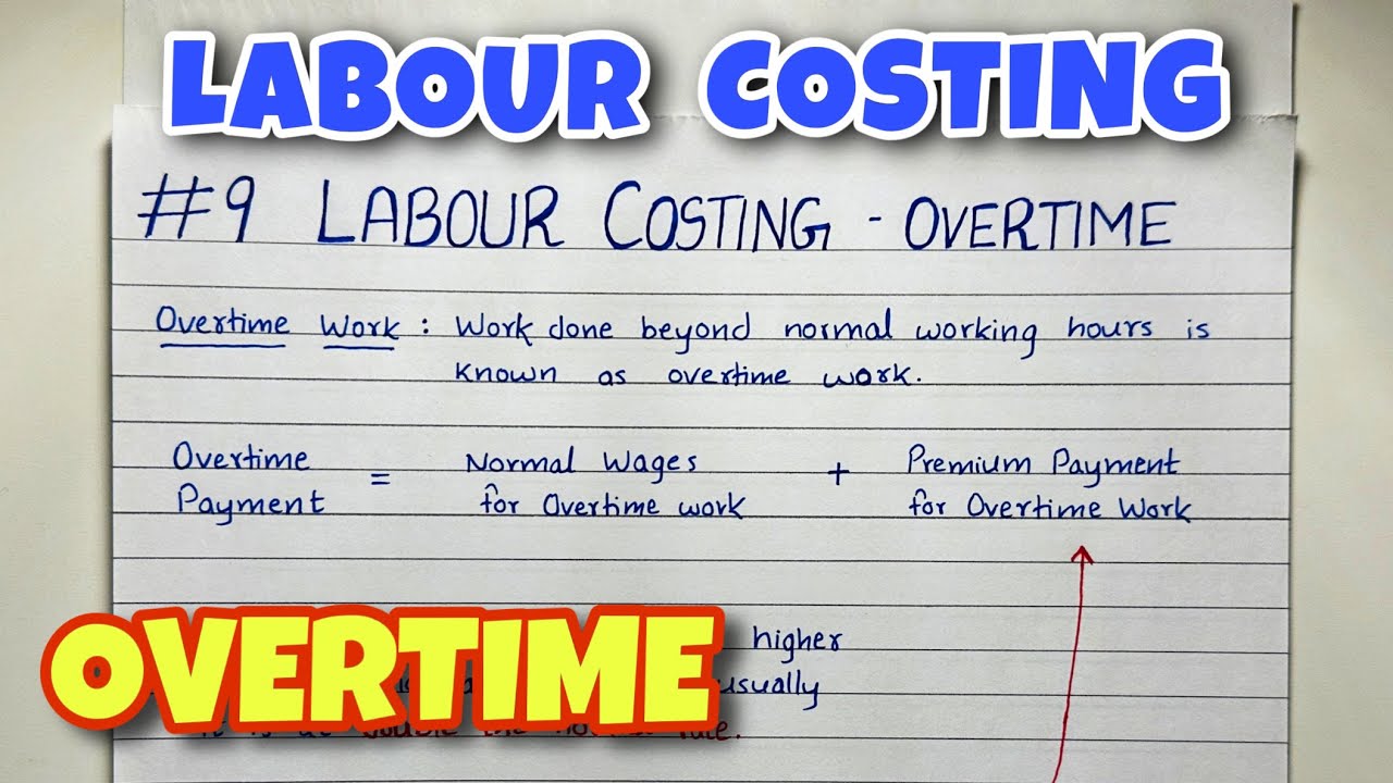 #9 Labour Costing - Overtime & Overtime Premium - CA INTER - By Saheb Academy