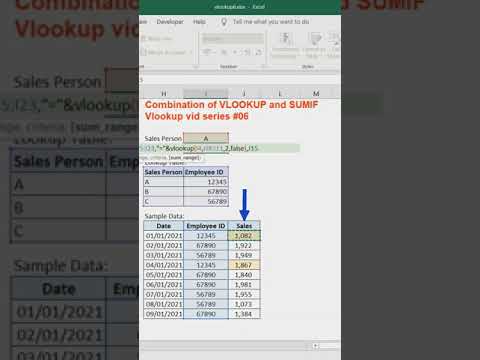 #Shorts | VLOOKUP and SUMIF Formula Combination
