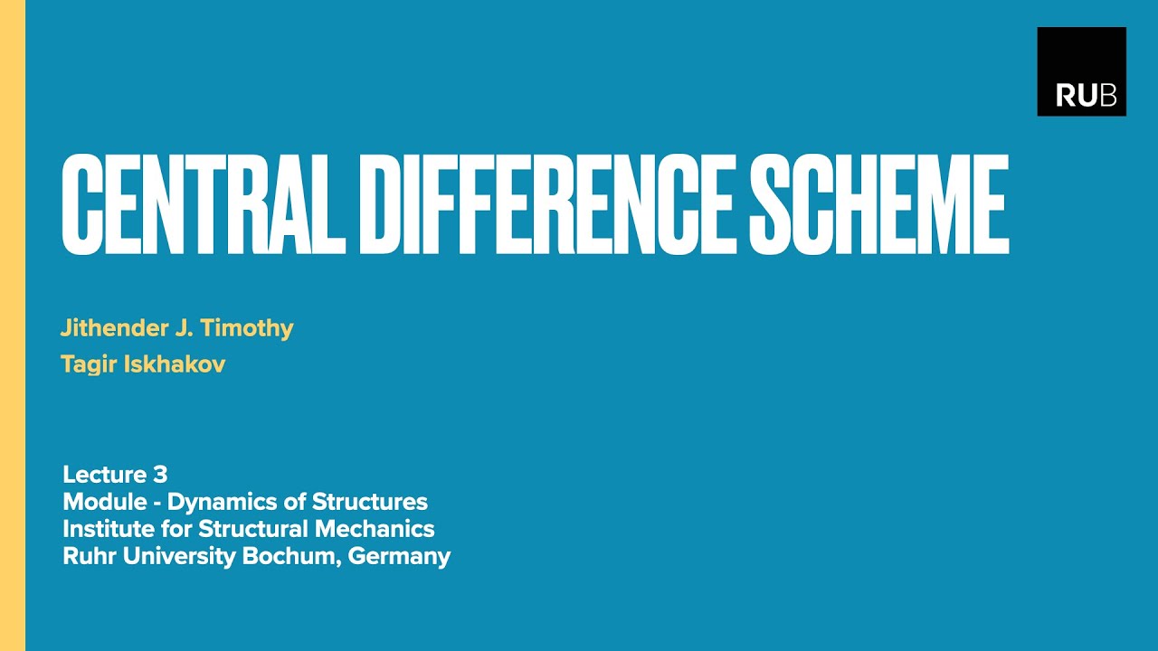Lecture 3: The Central Difference Scheme