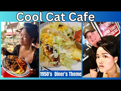 Maui - Cool Cat Cafe restaraunt in Lahaina. Burgers, shakes,fish tacos, 50's diner thene,Ocean Views