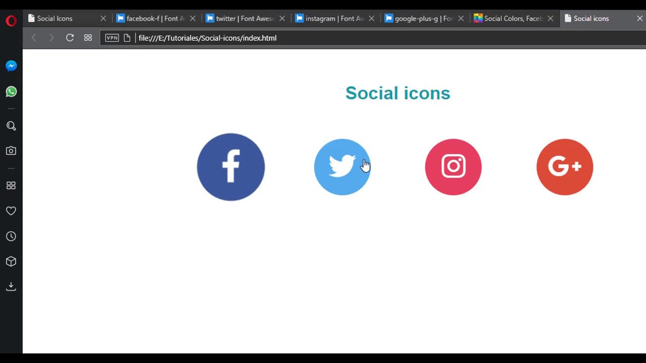 Efecto hover Iconos Sociales