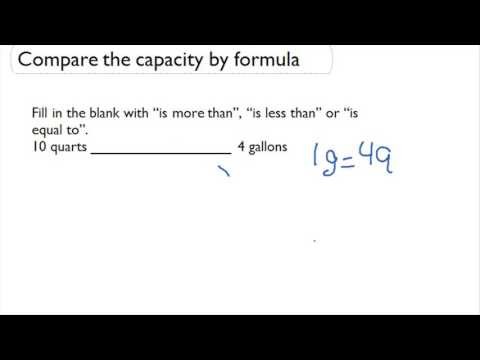 Compare Gallons and Quarts by Formula