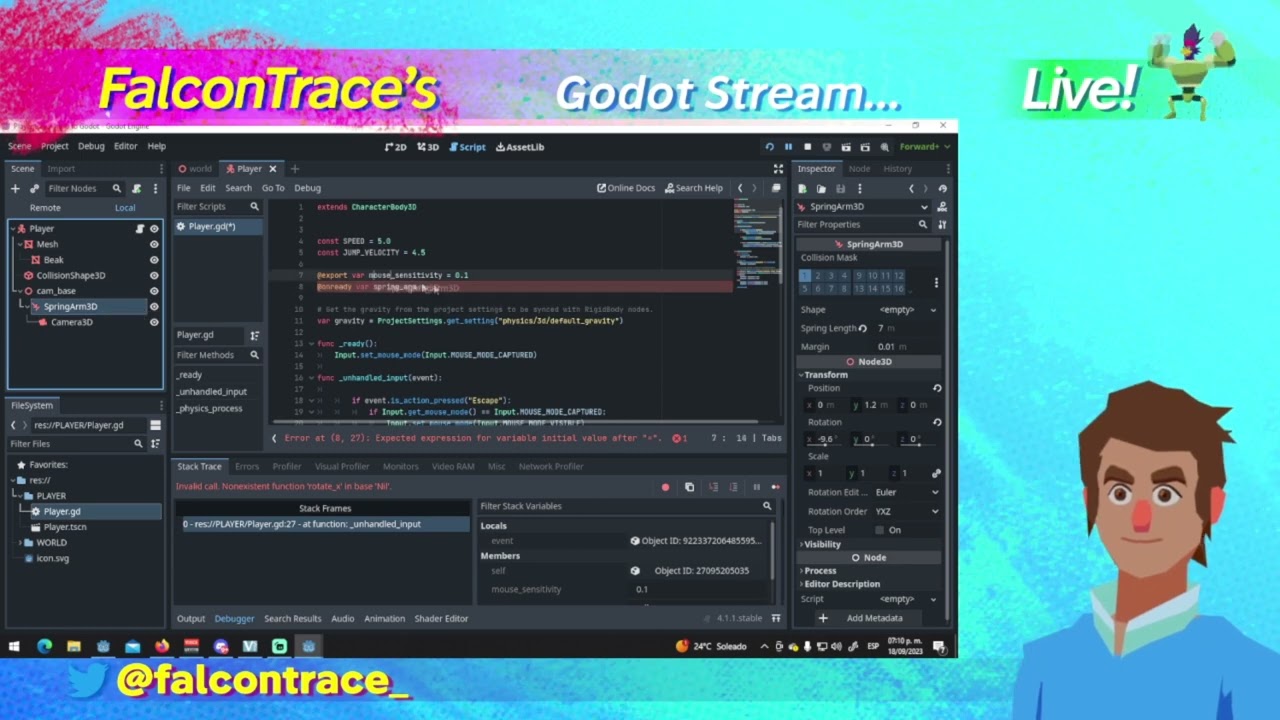 Godot Tutorial for Beginners - Character Controller - Adding Camera Rotation and Custom Movement