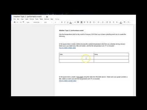 Data Table in Google Docs