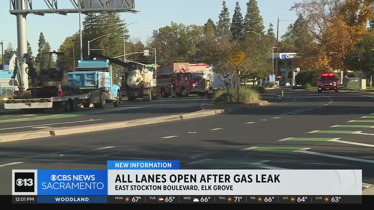 All lanes back open after Elk Grove gas leak