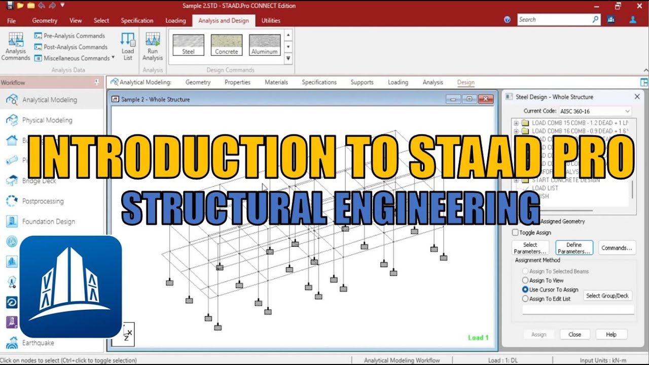 STAAD Pro Beginner Tutorial | Complete Interface