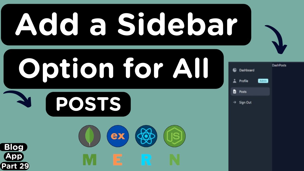 Sidebar Option to View all Posts within the MERN Blog Application