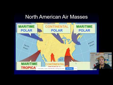 Label air masses on a map