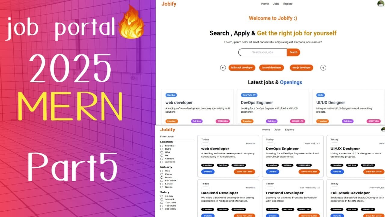 🚀 MERN Job Portal Course (Part 5) – Job Posting API, Get Jobs, Admin Jobs & Testing