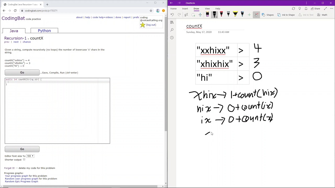 Recursion - 1 (countX) Java Solution || Codingbat.com