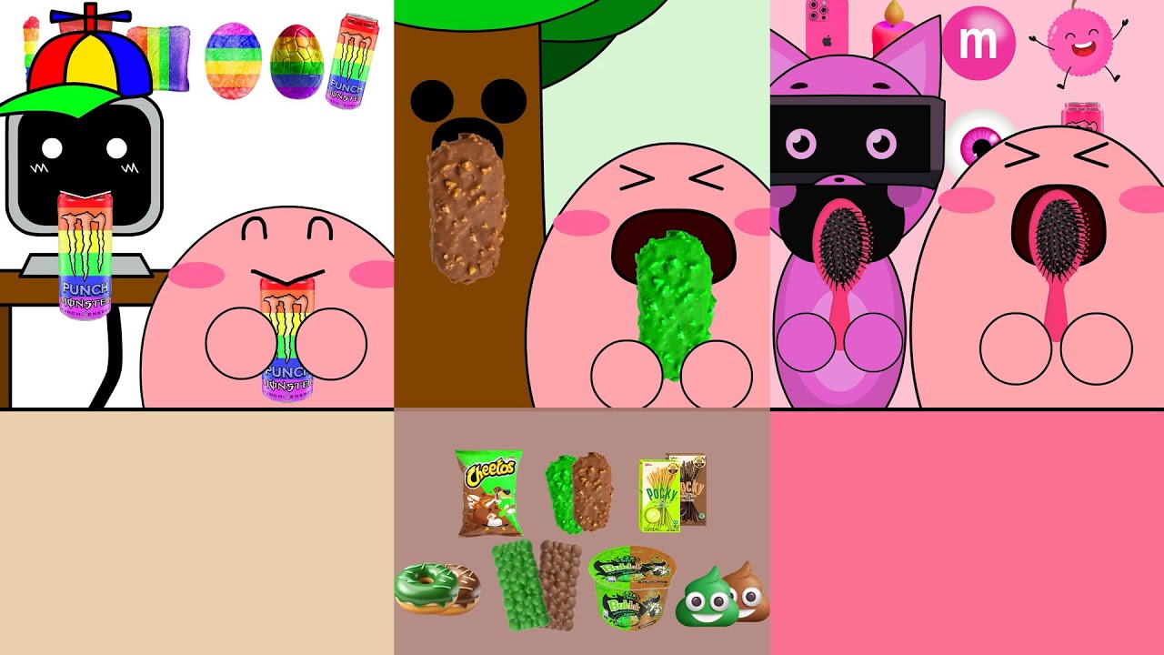 KIRBY VS INCREDIBOX SPRUNKI ANIMATION - COLOR FOOD EMOTICON ASMR MUKBANG COMPLETE EDITION