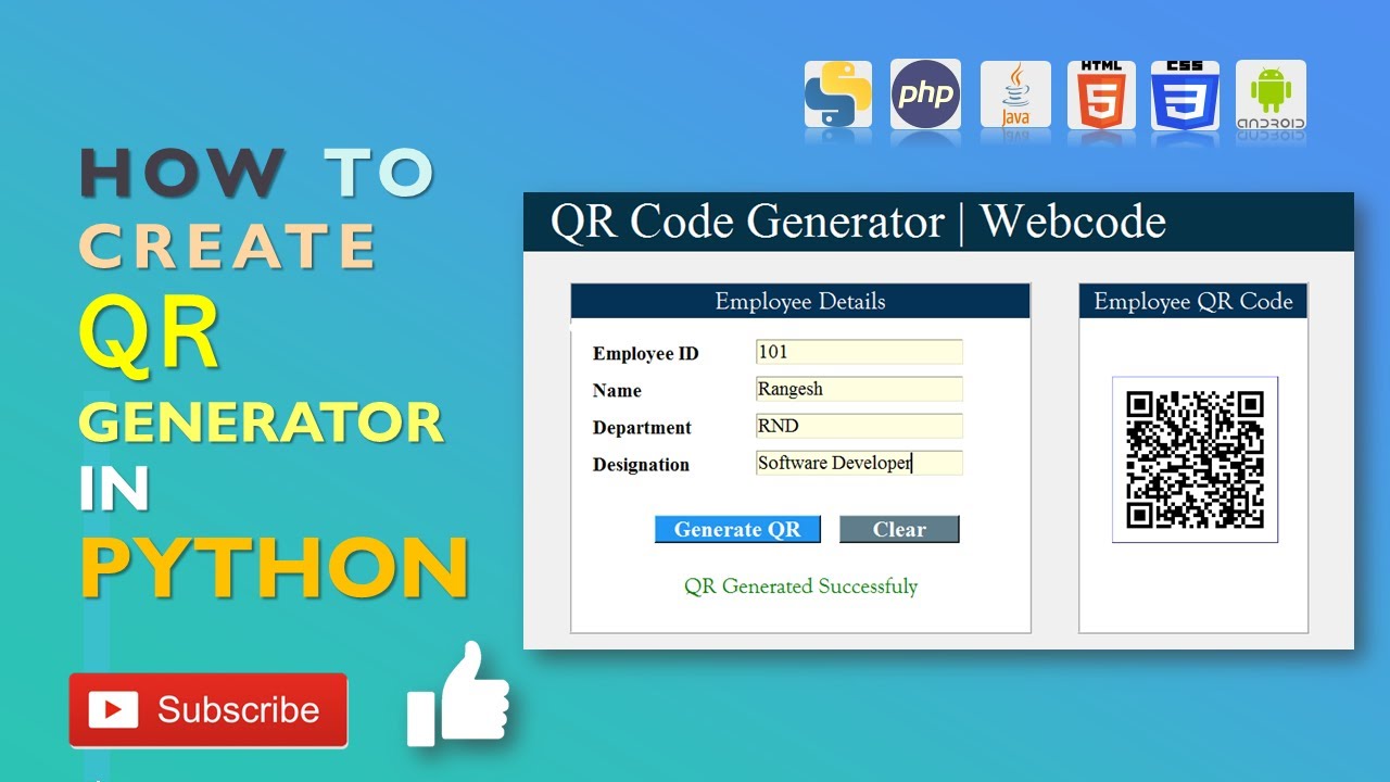 How to Create QR Code Generator in Python | Complete GUI python tutorial in Hindi