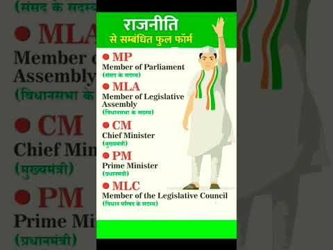 Political Related Full Form - MLA, MP, CM, #trending #viral #trend PM, MLC #shorts #shortsvideo #gk