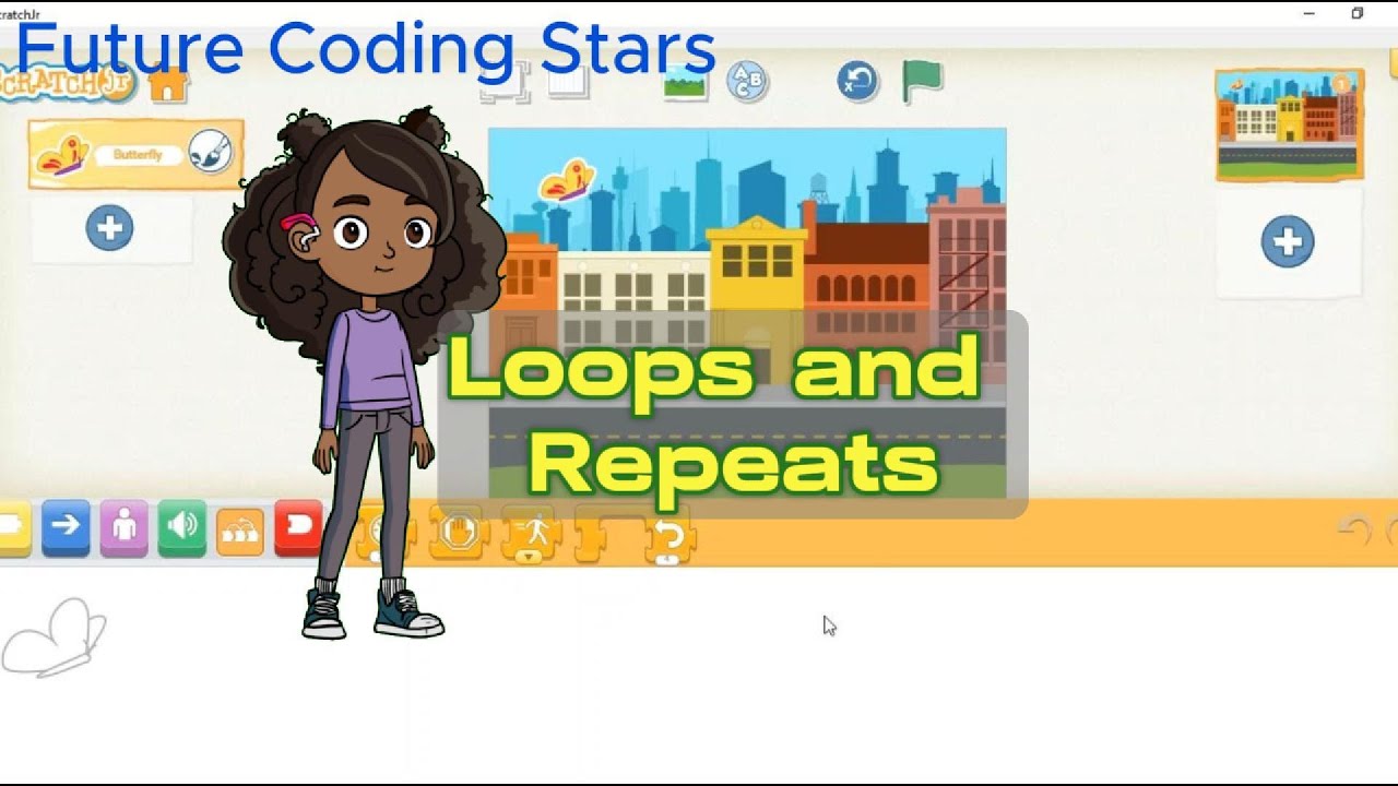 7 - ScratchJr Tutorial: Create Repeating Animations with Loops #codingforkids #childdevelopment