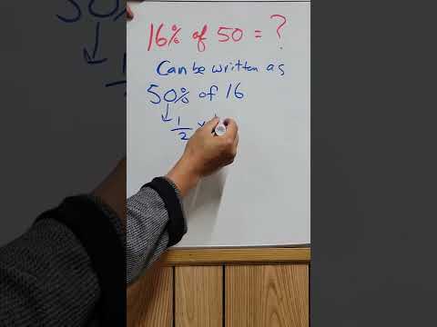 Using Math Trick To Solve 16% Of 50 = ? #shorts #math #mathematic #mathtrick
