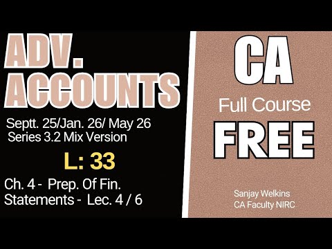 L-33: Study Free Adv. Accounting CA Inter Ch.4:Financial Statements 4/6 #cainter #advancedaccounts