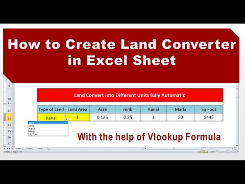 How to make Land converter sheet in excel | Create converter with Vlookup formula