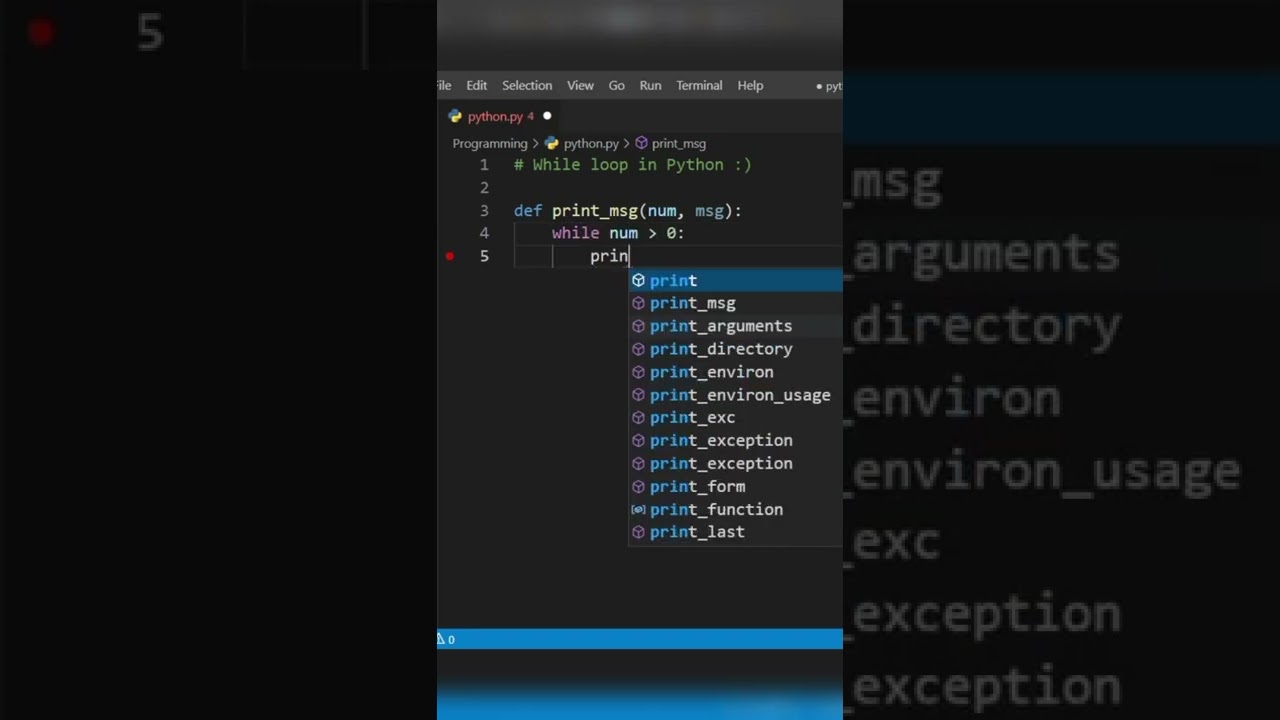 use of while loop in python🔥#shorts #python