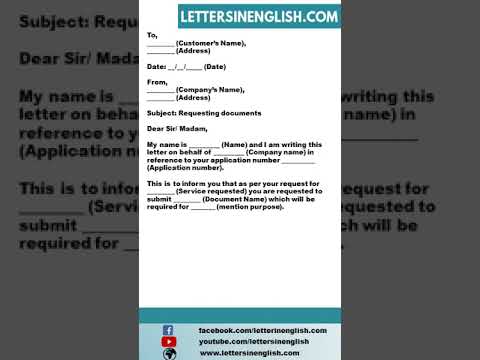 Sample Letter Requesting Documents from Customer
