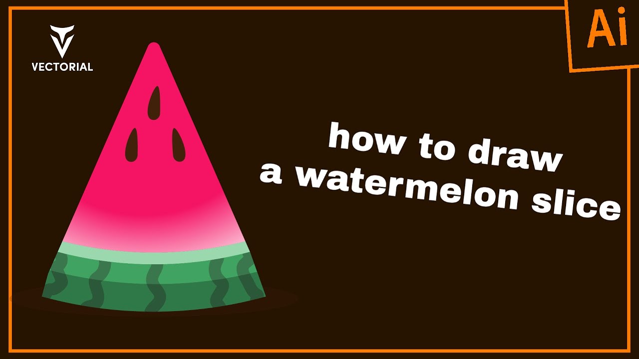 How to Draw a Watermelon slice in Adobe Illustrator
