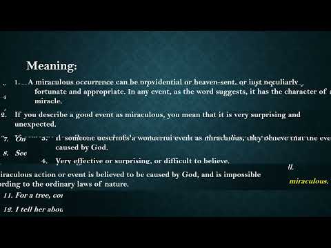 Miraculous Meaning with Examples