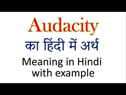 Audacity meaning in Hindi | Explained Audacity With Using Sentence