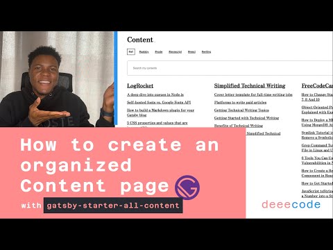 How to create an organized Content page on your website with my Gatsby starter template