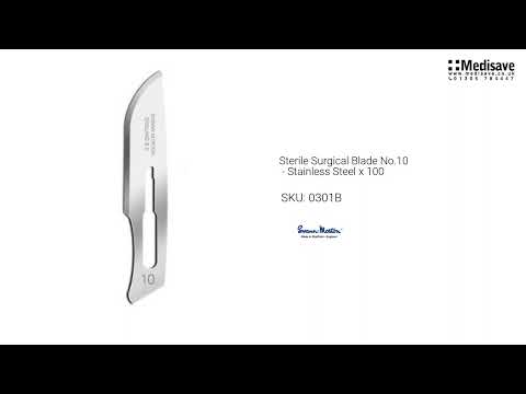 Sterile Surgical Blade No 10 Stainless Steel x 100 0301B