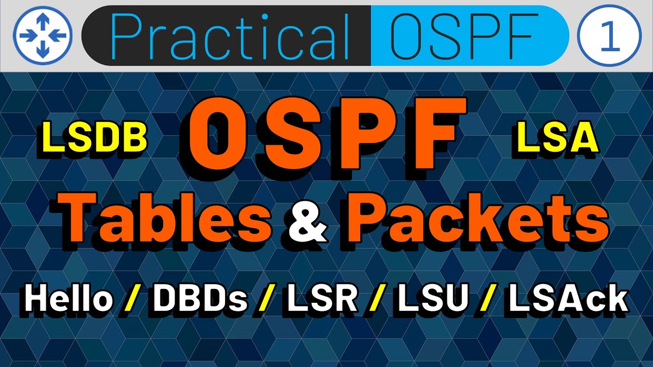 OSPF Framework & OSPF Packets:  LSDB, LSA, Hello, DBD, LSR, LSU, LSAck