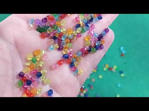 Mixed-Colour Acrylic Faceted Bicone Beads 4mm Pack Of 1000+ Y16465