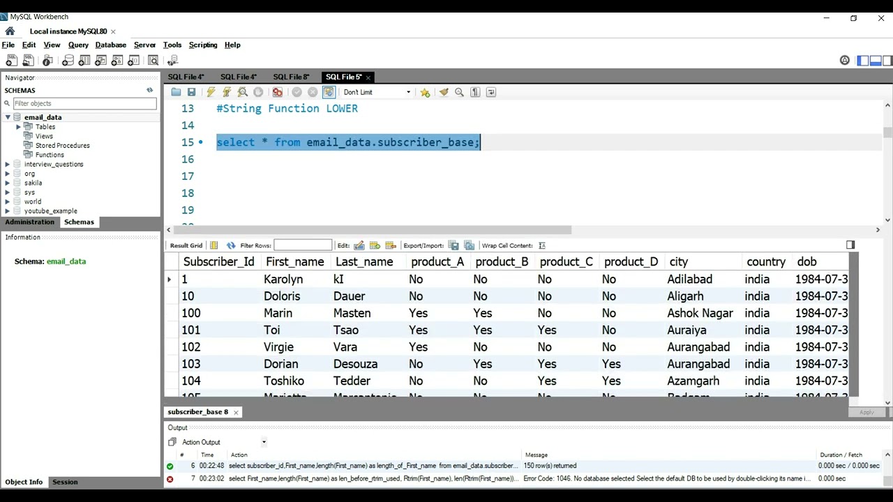 SQL String Function LOWER | How to converts all letters in the specified string to lowercase in SQL