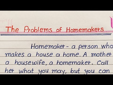 The Problems Of Homemakers English Essay || English essay the problems of homemakers ||