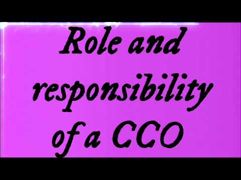 Role and responsibilities of a CCO
