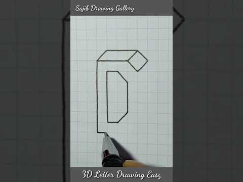 Alphabet drawing 3d, Letter D art