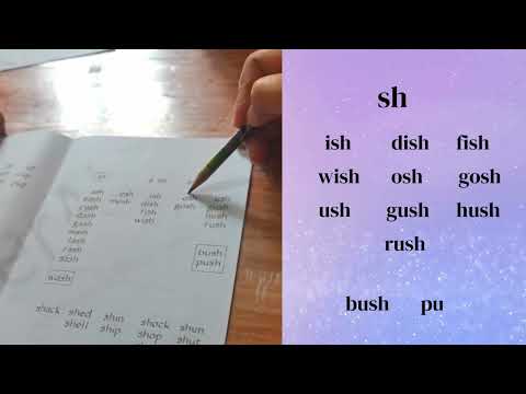 Reading 101 words ending with sh