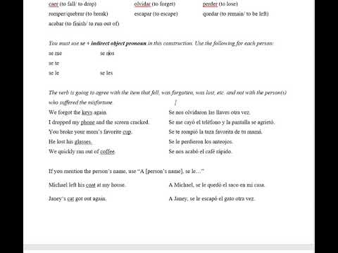 Spanish lesson-NO FAULT SE