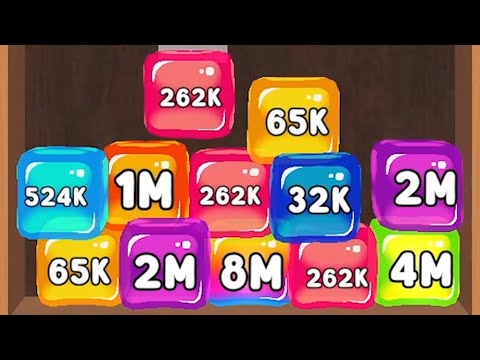 Merge Cube 2048 3D - ASMR Gameplay (Cubes Math, Level Up NumberBlocks Jelly Balls) Part 056