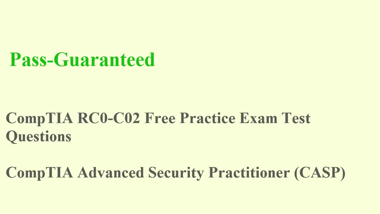 RC0-C02 - Exam Test Questions PDF Answers