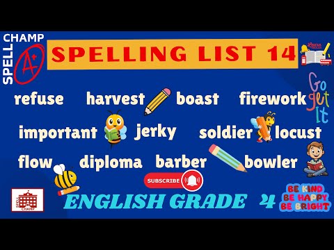English Grade 4 Spelling List 14