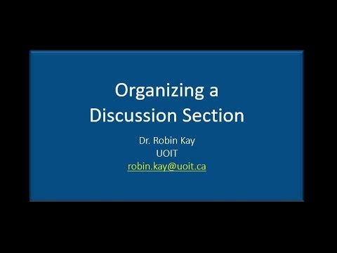 Organizing and Writing a Discussion Section