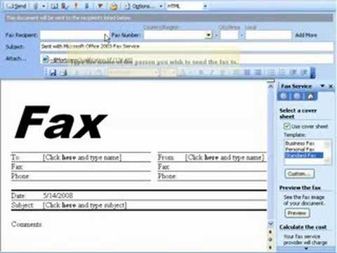 MyFax - Send a Fax Using Microsoft Office